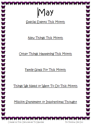 Command Centre: Monthly Family Goals | From Overwhelmed To Organized
